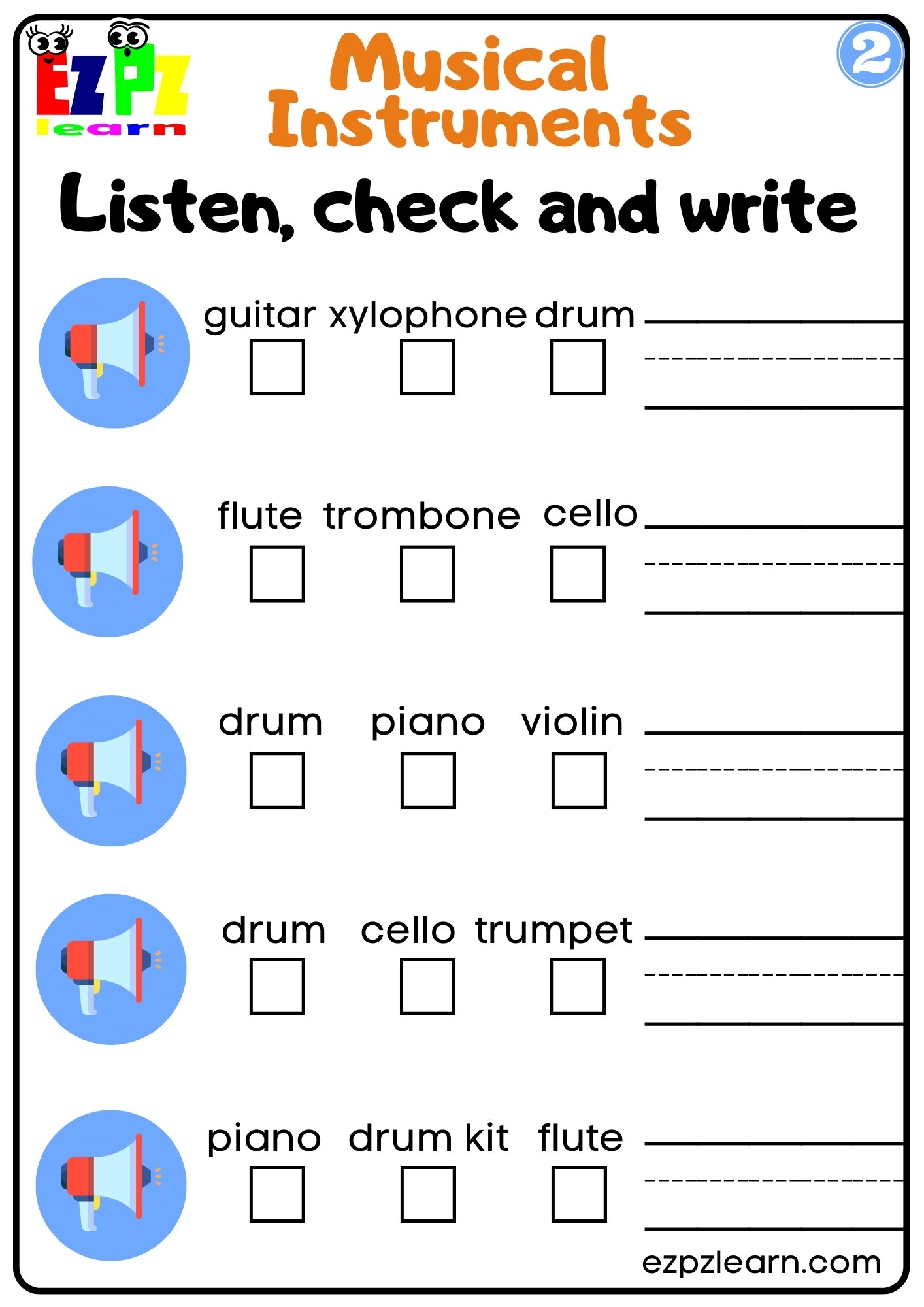Musical Instruments - Ezpzlearn.com